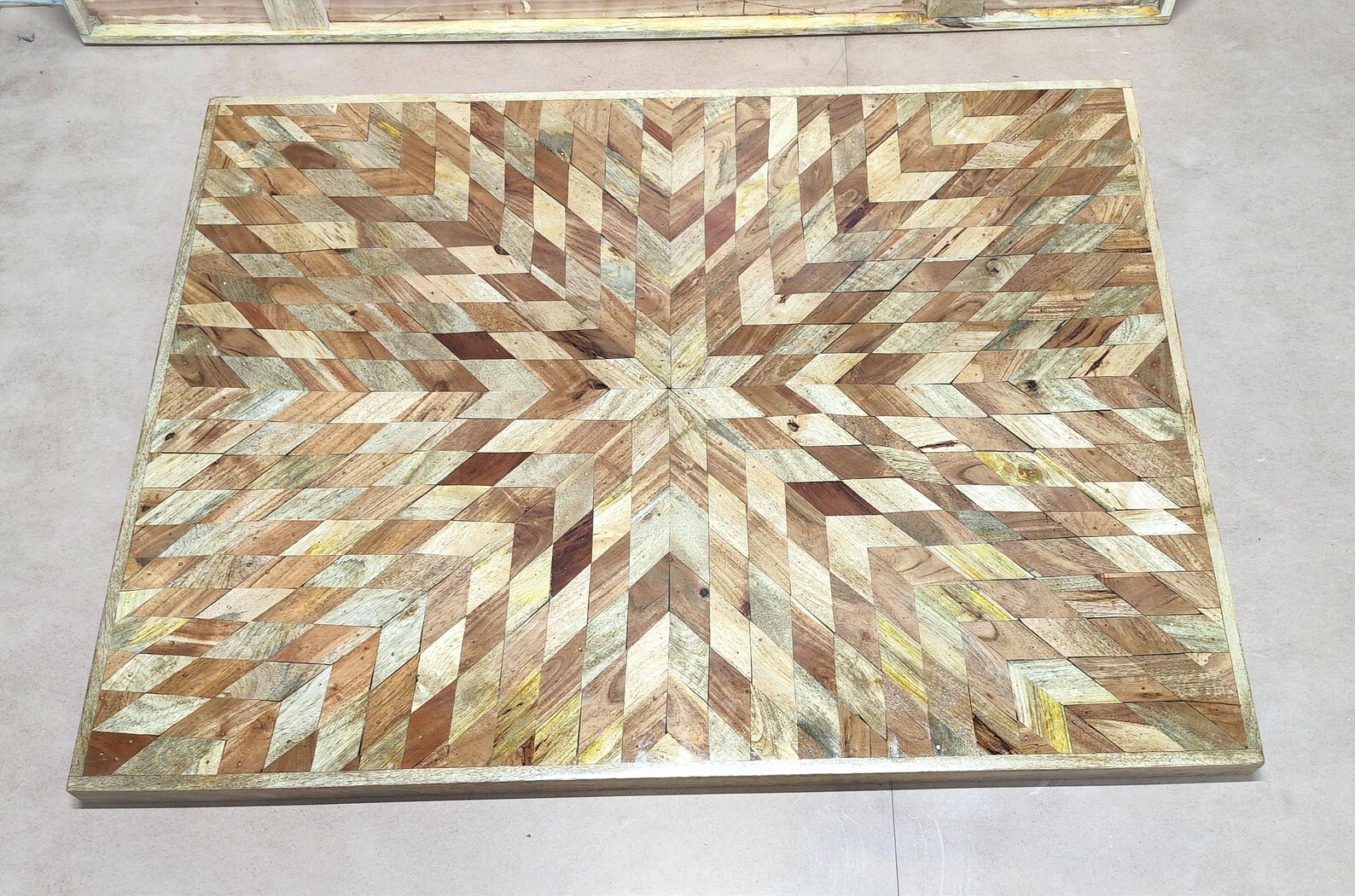 Wooden Diamond Patterned Table Top, Customisable Table Tops, Wooden Top ...