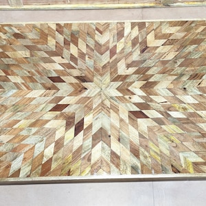 Wooden Diamond Patterned Table Top, Customisable Table Tops, Wooden Top ...
