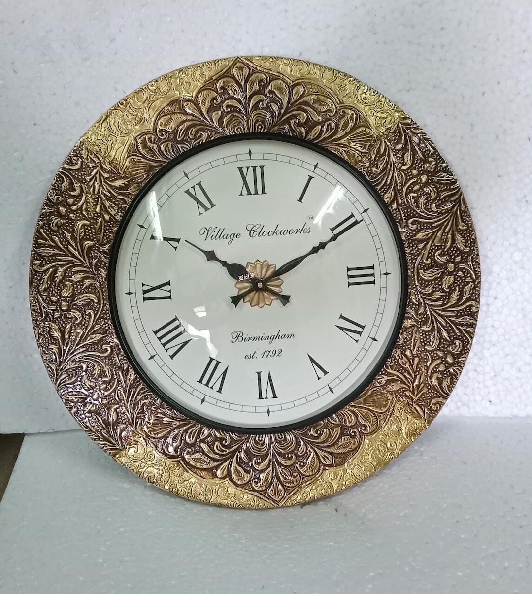 Decorative Wall Clock, Indian Handicrafts, Metal Cladded Clock, Indian ...