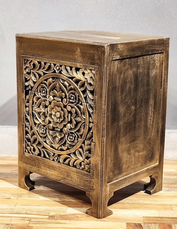 Hand carved nightstand store
