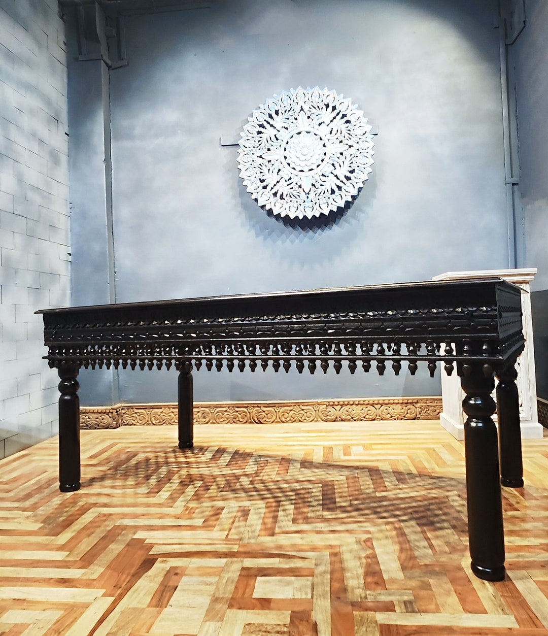 Hand Carved Wooden Dining Table: Traditional Indian Furniture - Etsy