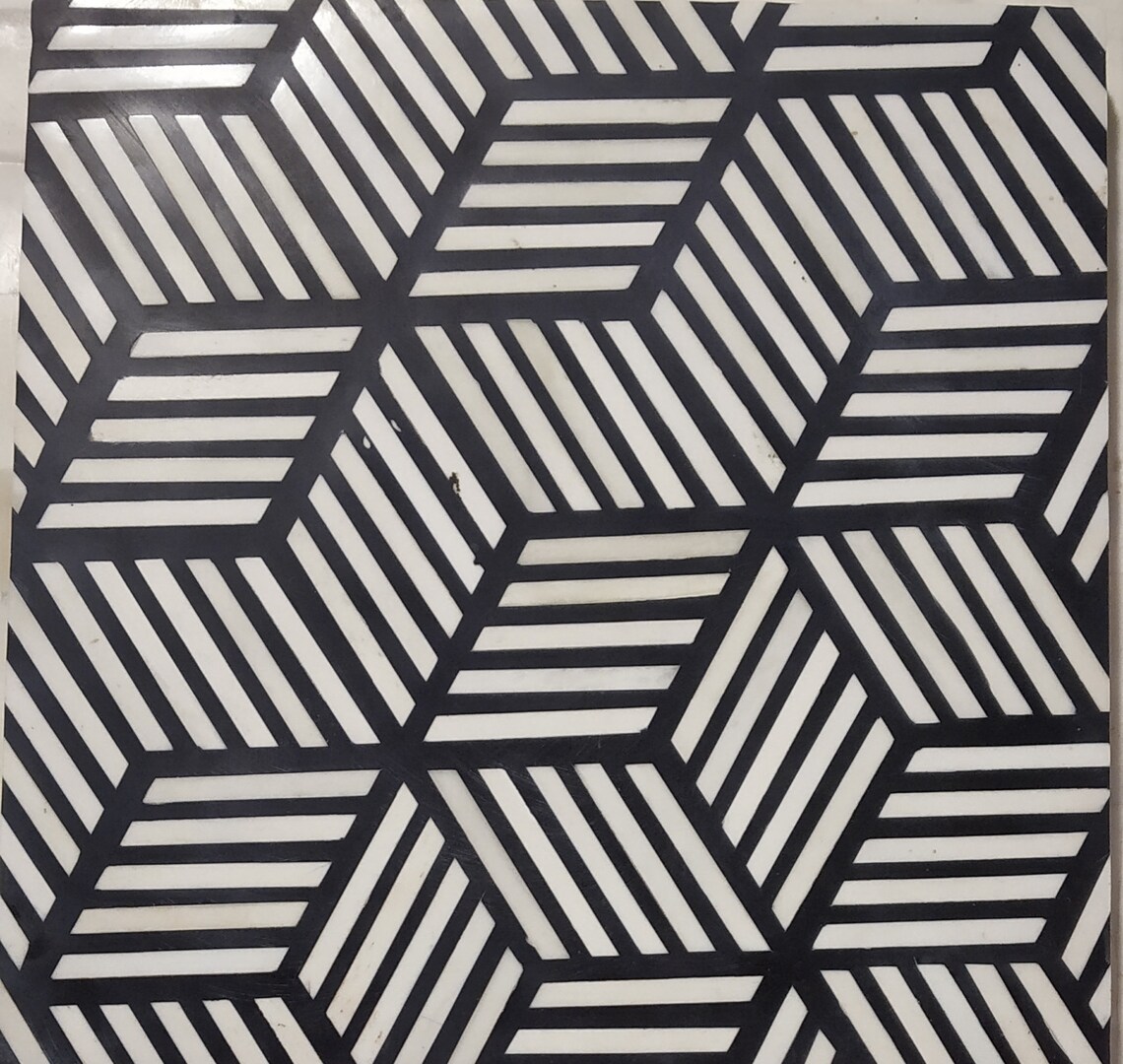 Bone Inlay B&W Patterned Table Top Customisable Table Tops - Etsy