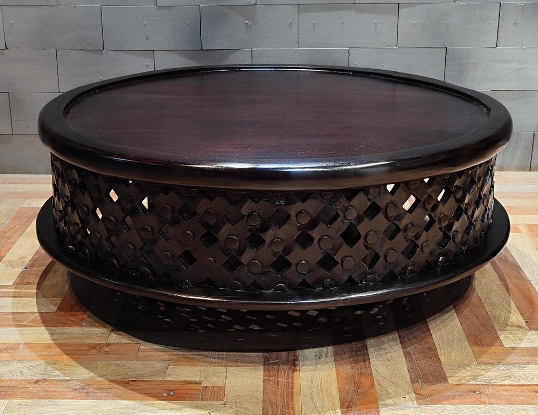Indian Wooden Hand Carved Centre Table, Coffee Table, Indian Serving ...