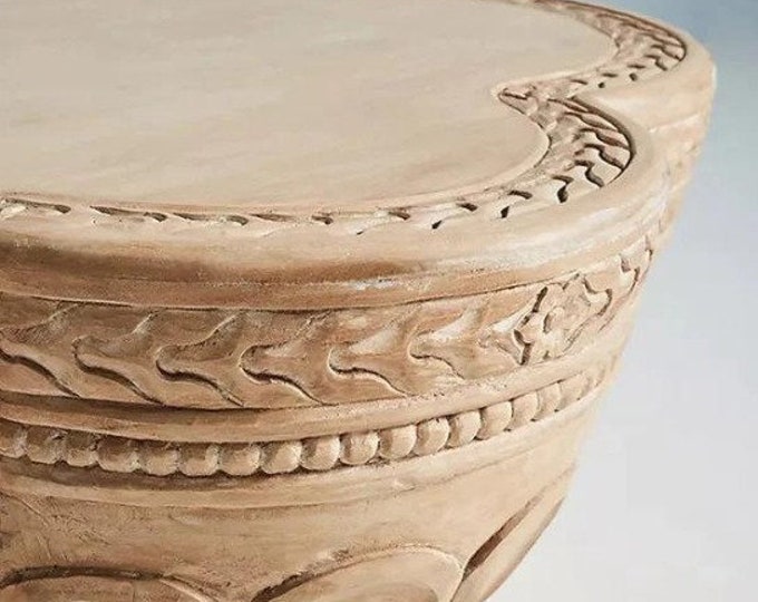 Indian Wooden Hand Carved Centre Table, Coffee Table, Indian Serving ...