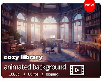 ANIMATED BACKGROUND Cozy Study Looped Vtuber Twitch Stream Overlay ...