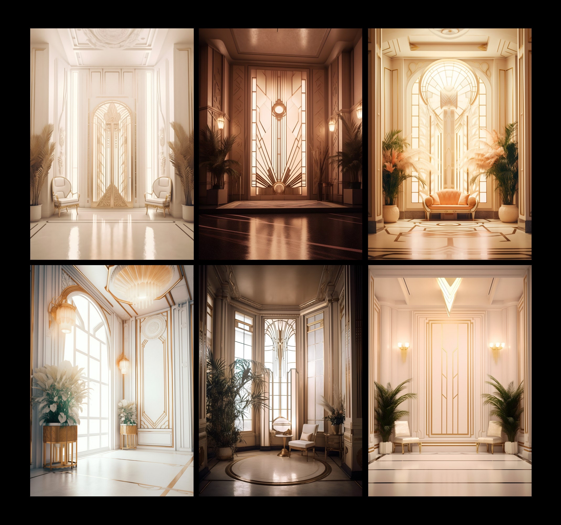 Art Deco Digital Backdrop Pack, 21x Images, Overlay, Great Gatsby ...