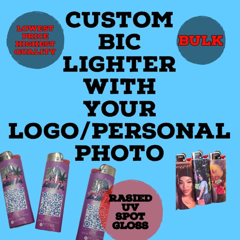Custom Bic (2)lighters With Logo / Personal Photo - Etsy