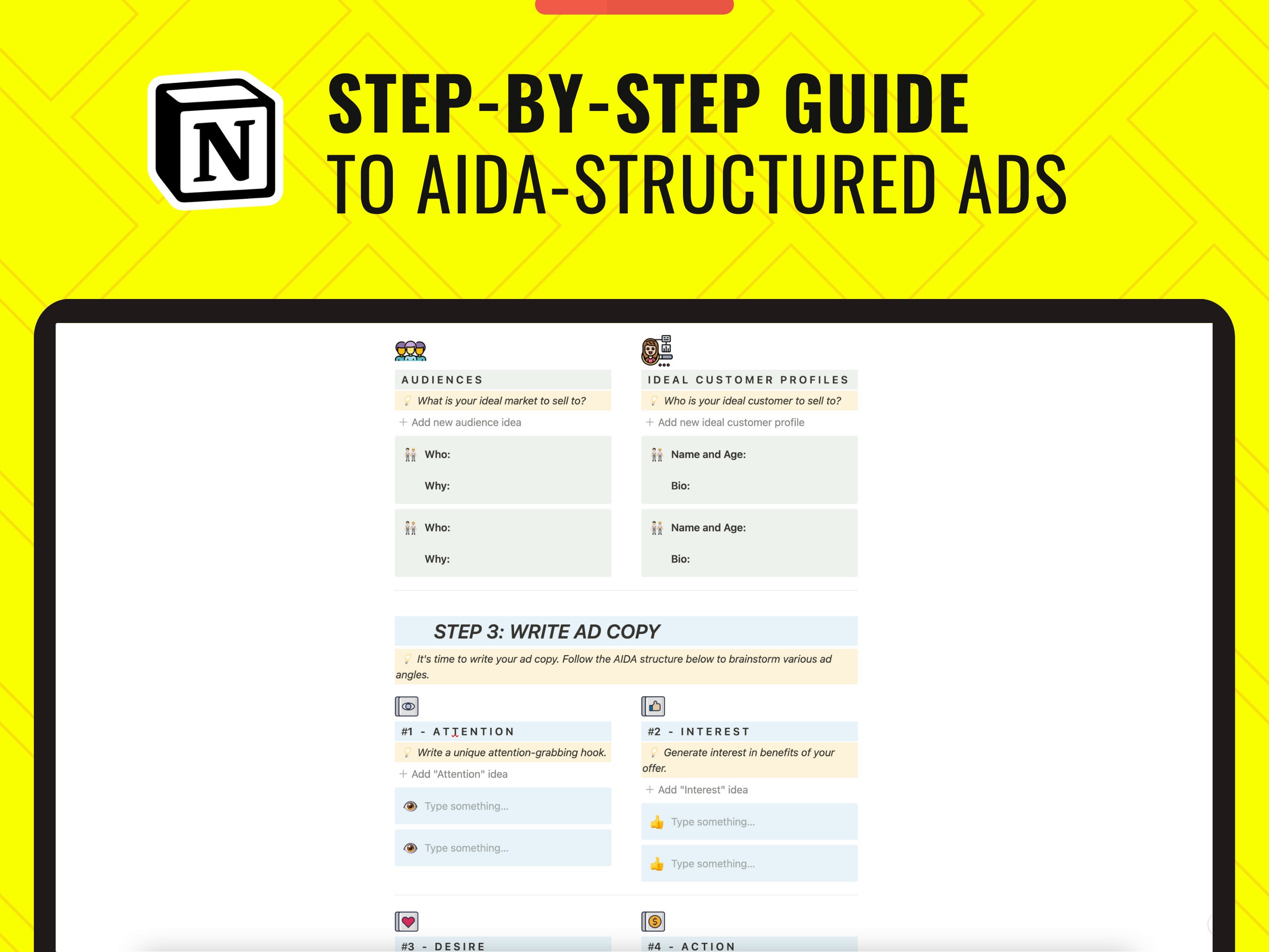 AIDA Instagram Ads Notion Template V1 Ultimate All-in-one Ad - Etsy