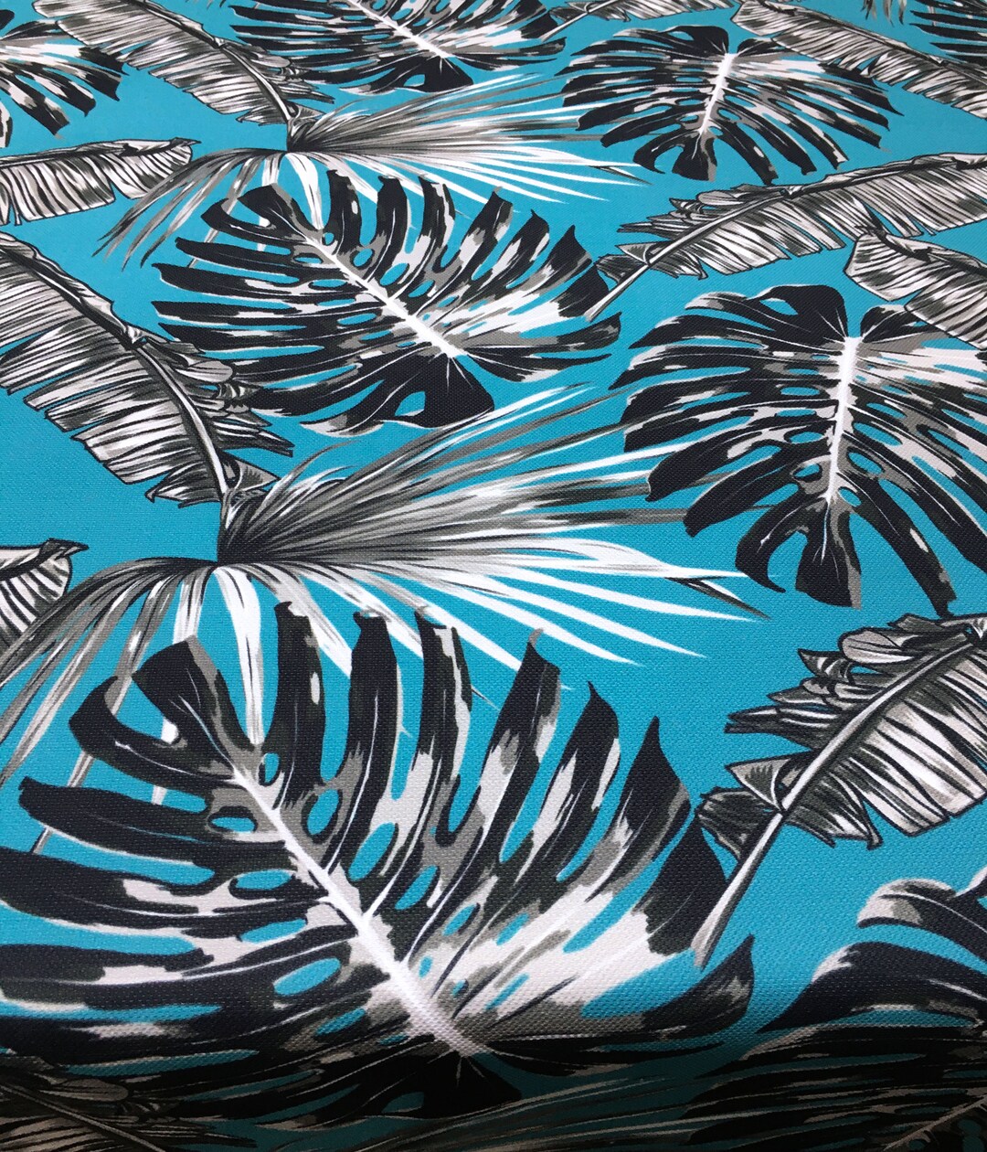 Tropical Fabric Upholstery Multi-purpose. Turquoise Monstera - Etsy