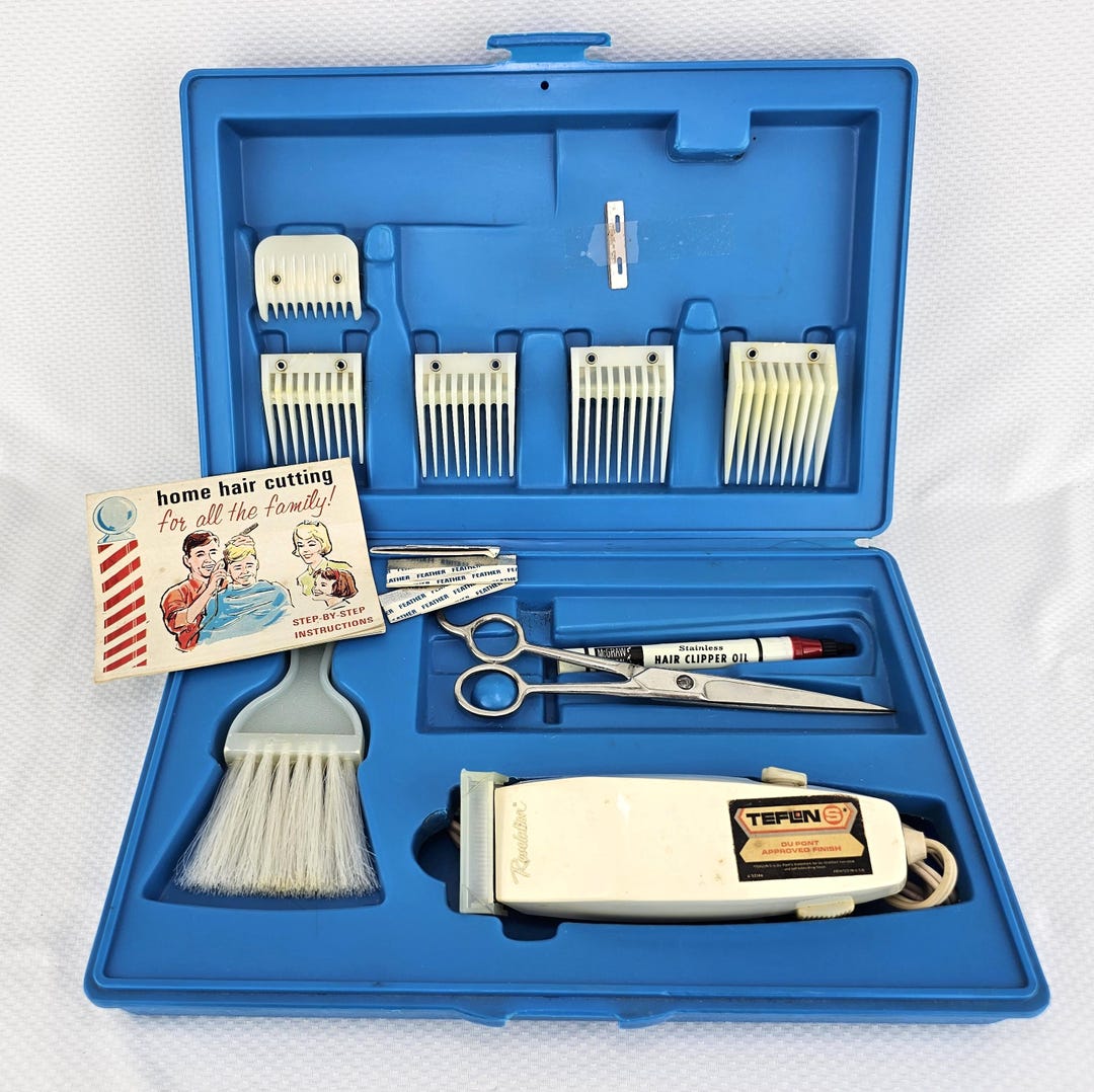 Vintage Revelation Complete Barber Kit Blue, Western Auto/mcgraw Edison ...