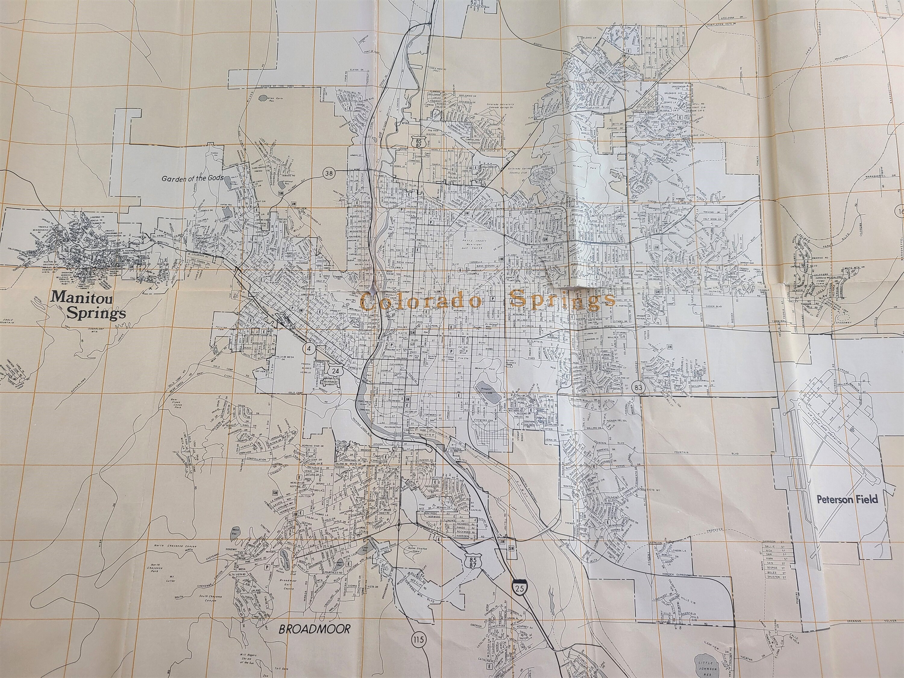 Vintage Colorado Springs, CO Map Arrow 1970, Realty, Large 35" X 54" - Etsy