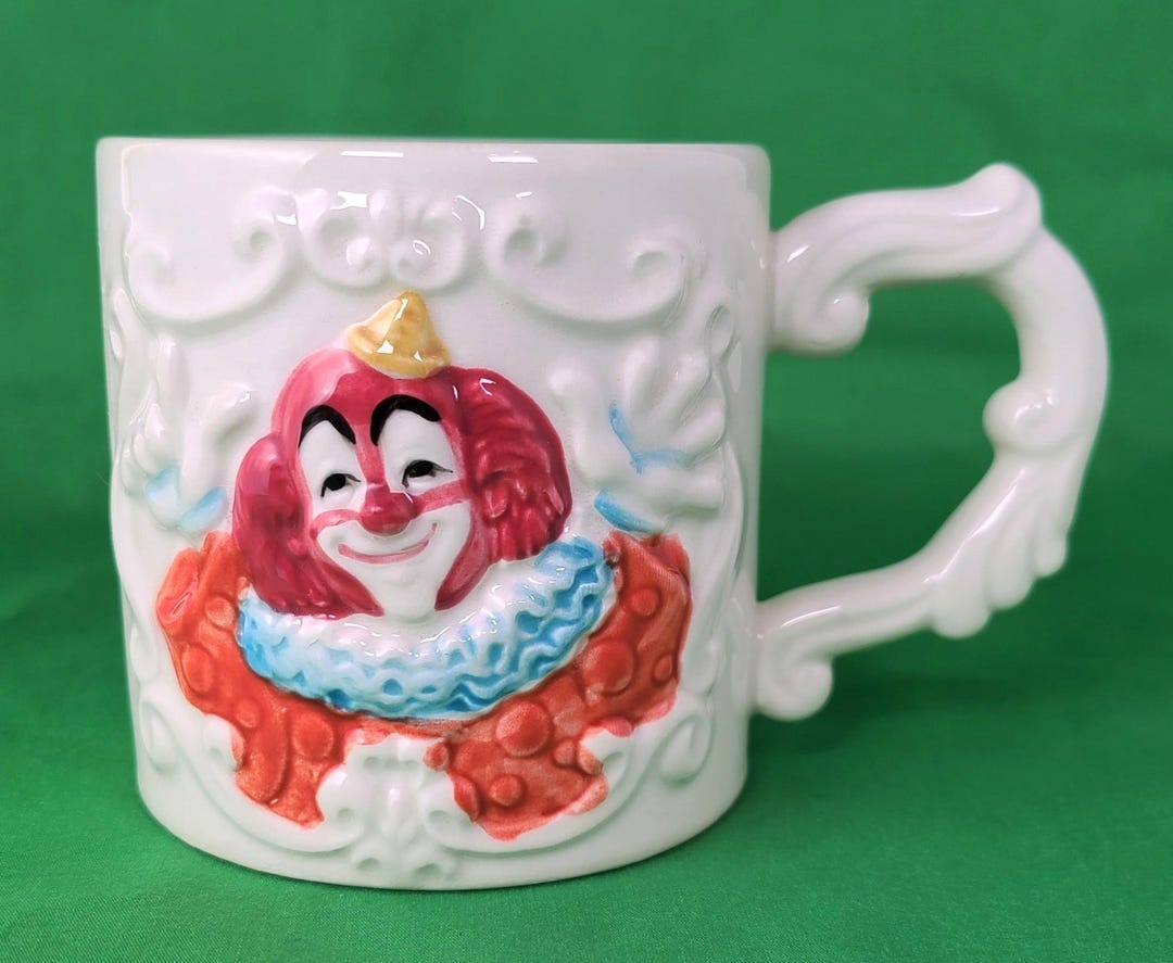 Vintage Circus Clown Tea Cup Mug - Ruffle W/red Hair Hand Painted Japan ...