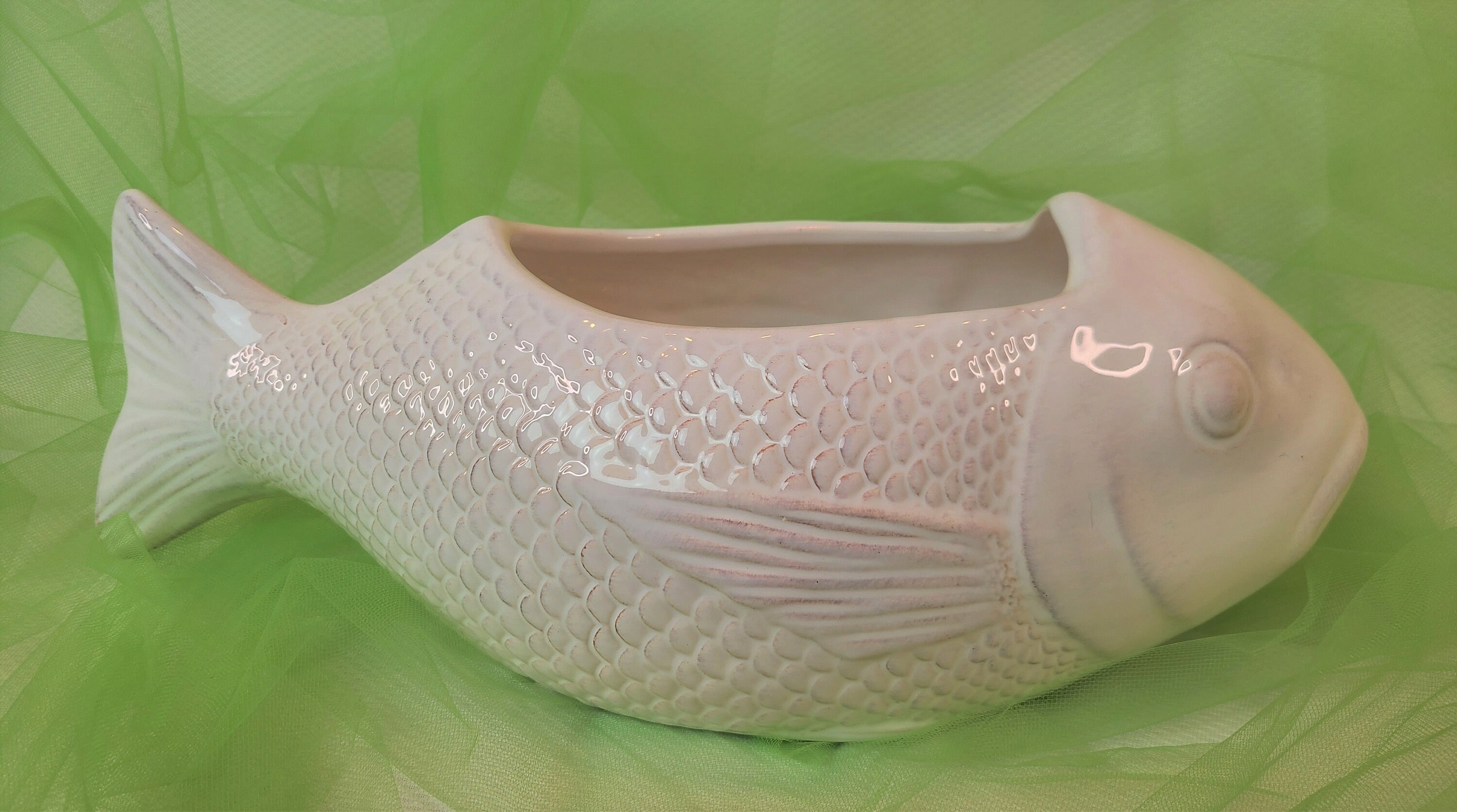 Sur La Table Fish Shape Soup Tureen With Ladle White Made in Portugal ...