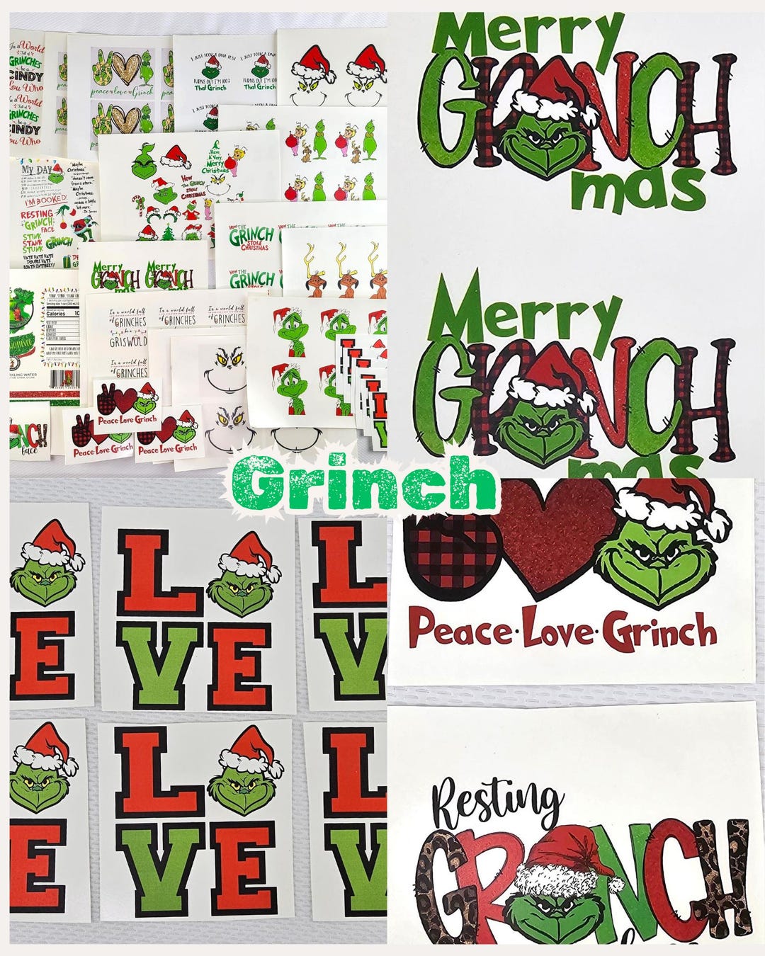 130+ GRINCH CHRISTMAS Waterslide Decals - Peace Love, Cindy Lou ...