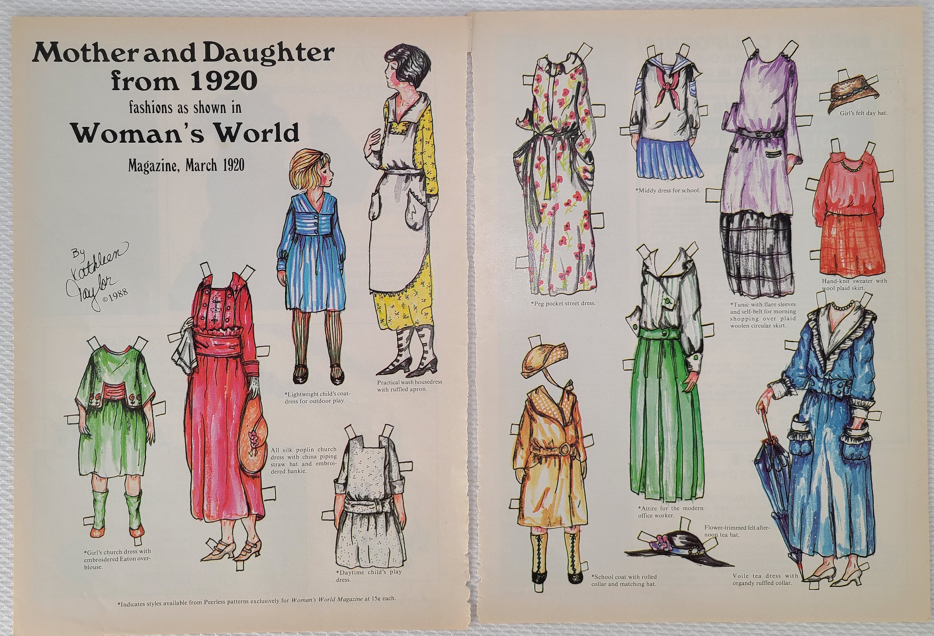 PAPER DOLLS Kickapoo Indian, Jocelyn Brides Trousseau, Mother Daughter ...