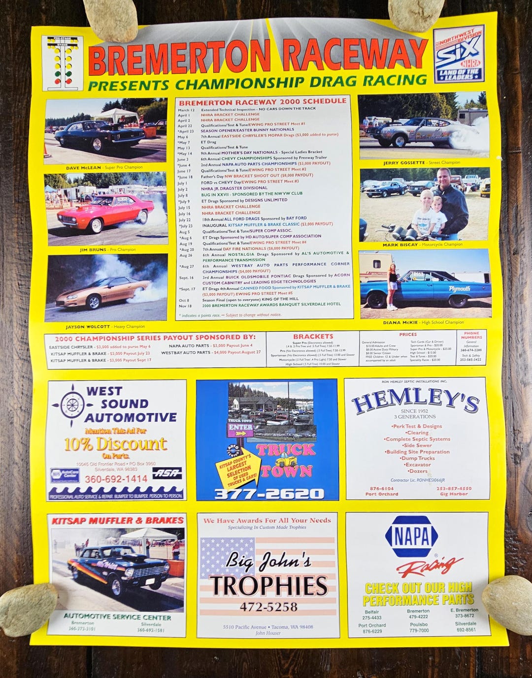 Vintage Bremerton Raceway Championship Drag Racing Car Auto Poster 2000 ...