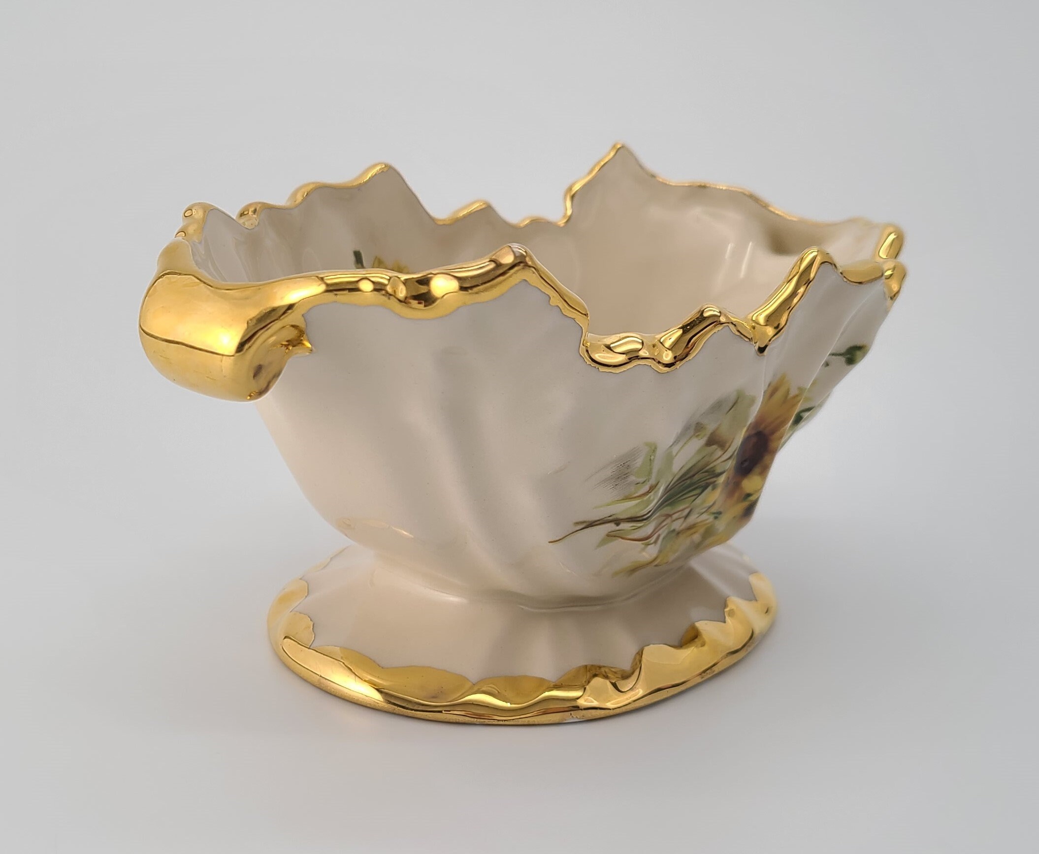 Vintage 22k Gold Accent Daisy Flower Vase Bowl by Holley Ross - Etsy
