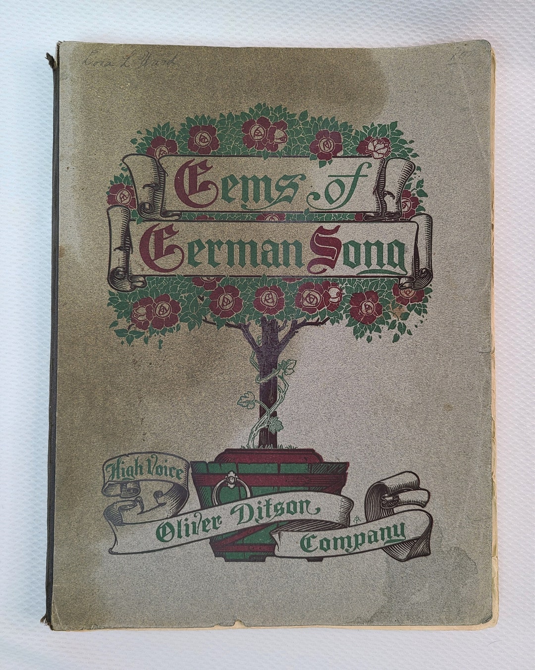 Antique 1909 GEMS of GERMAN SONG Book for High Voice, Oliver Ditson Co ...