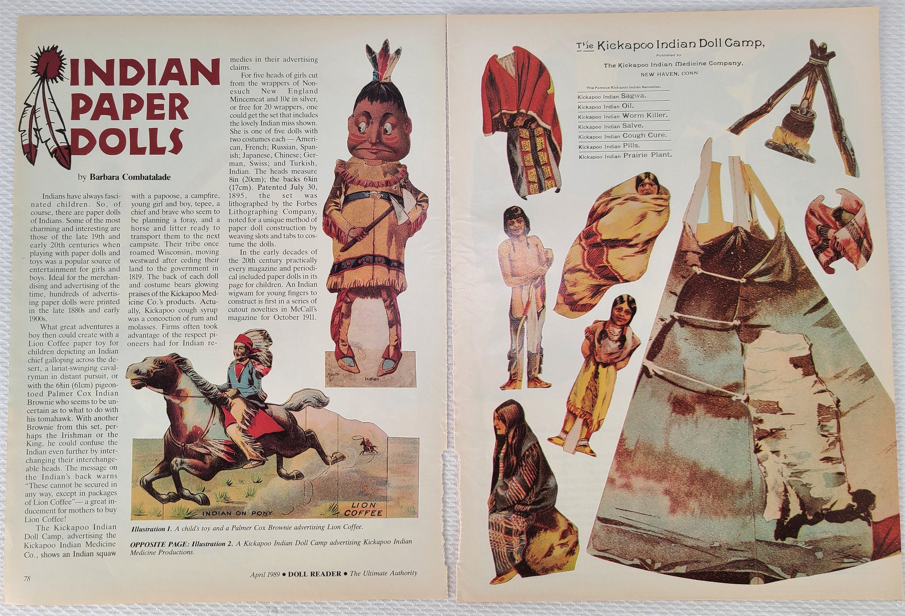 PAPER DOLLS Kickapoo Indian, Jocelyn Brides Trousseau, Mother Daughter ...
