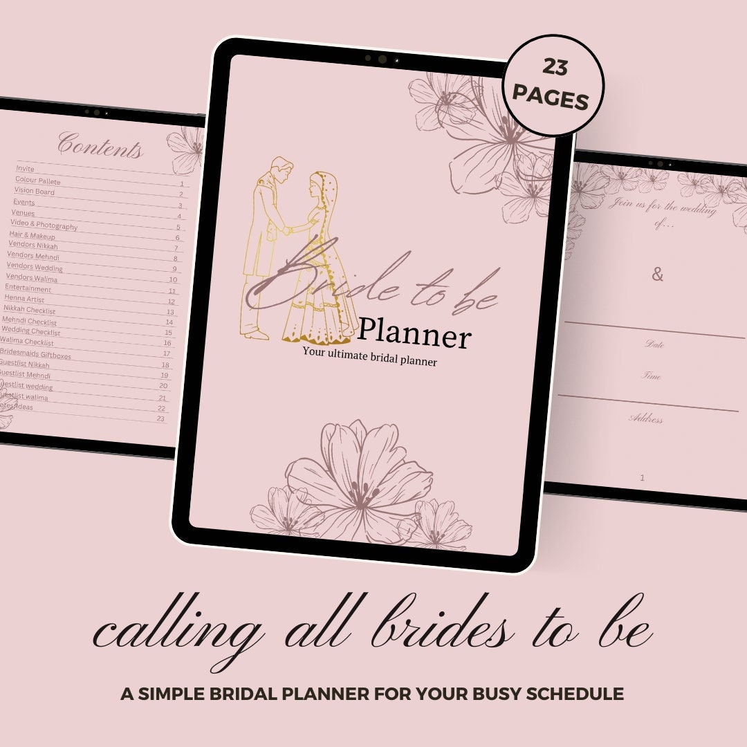 The Ultimate Bridal Planner, 23 Pages of Blissful Planning for Your Big ...