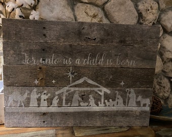 Nativity Pallet Board - Etsy