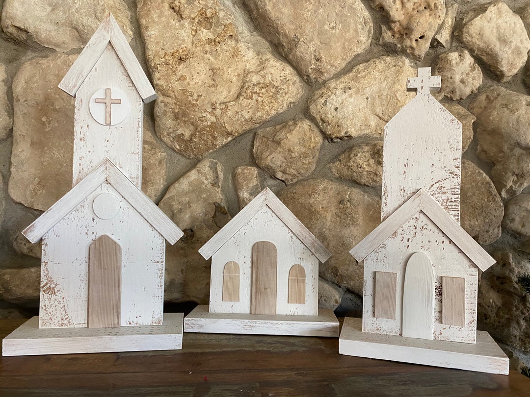 Rustic Charm White Wooden Churches - Etsy