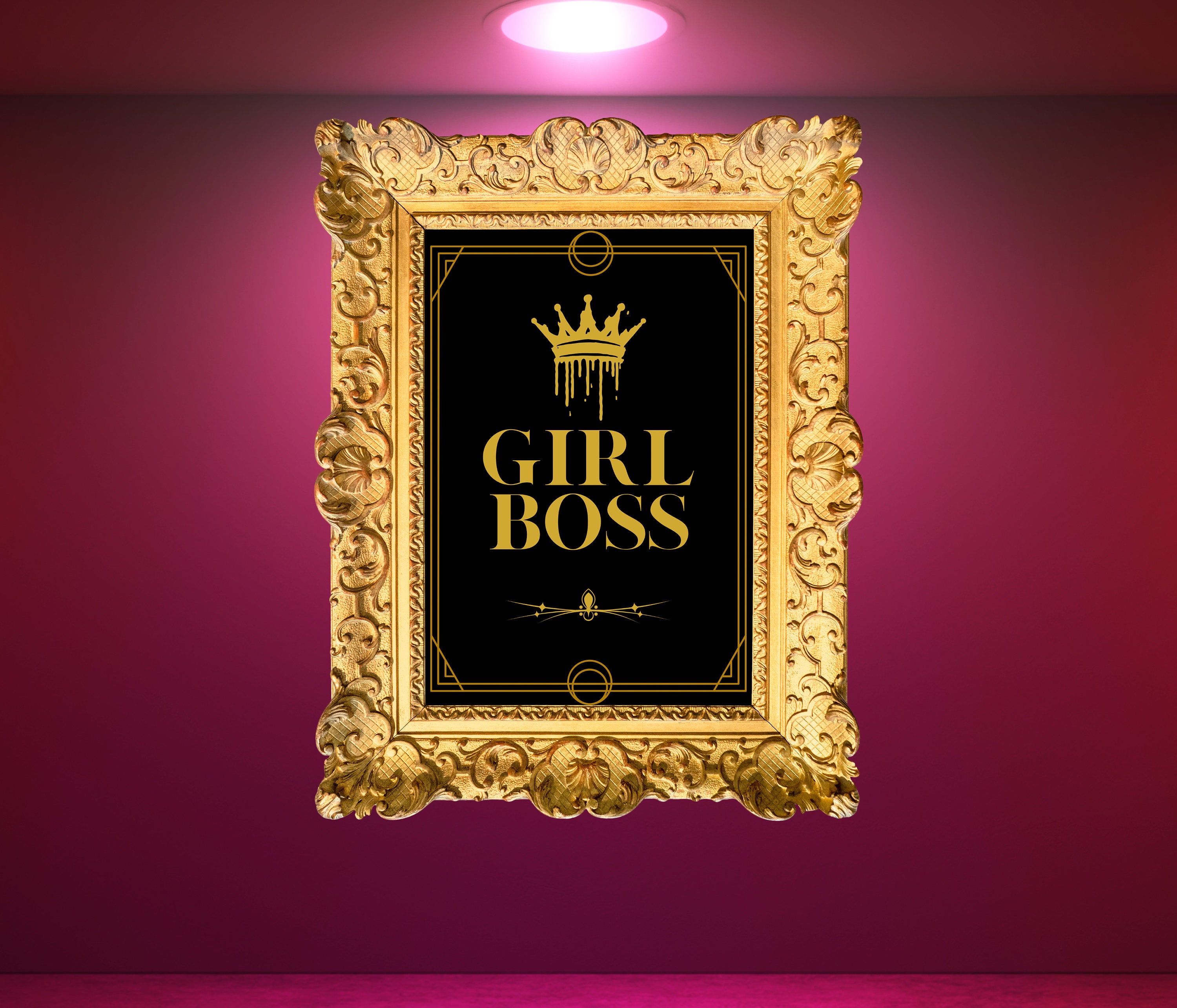 Printable Girl Boss Poster, Crown Poster, Boss Babe Poster, Black and ...