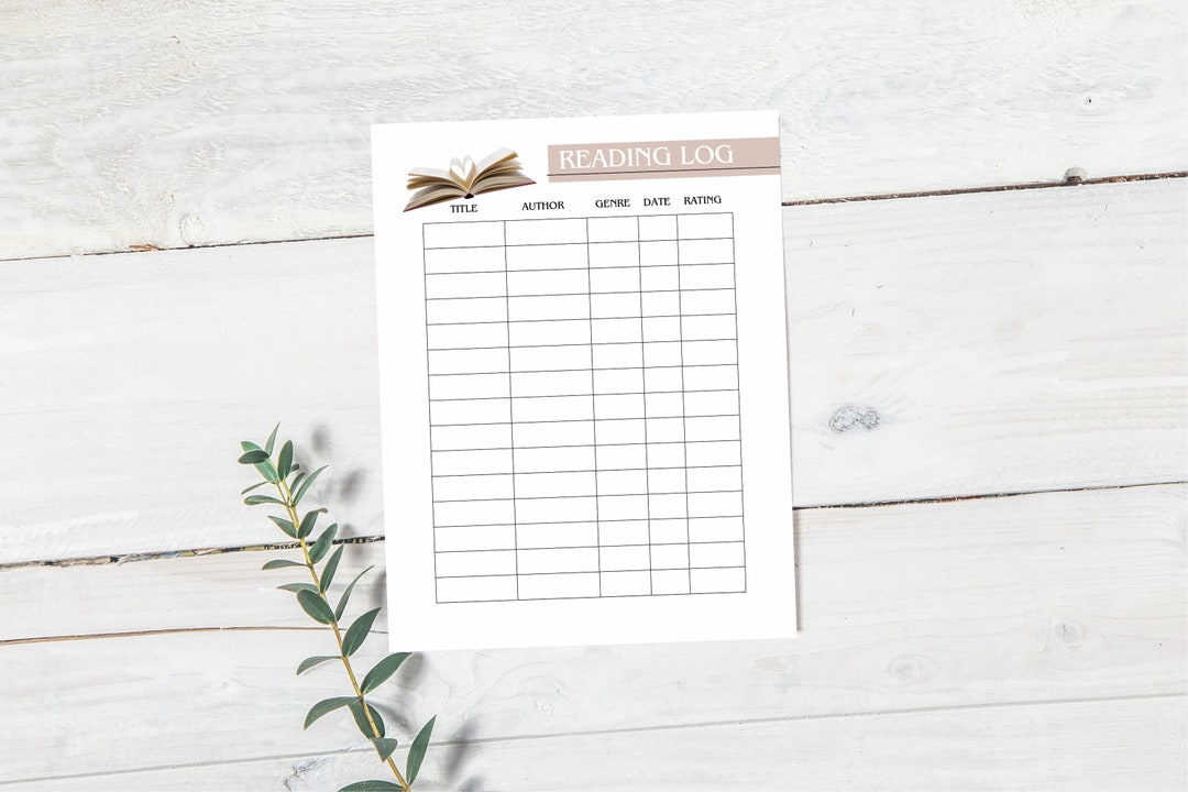 Printable Reading Log, Digital Reading Log, Reading Tracker, Book ...
