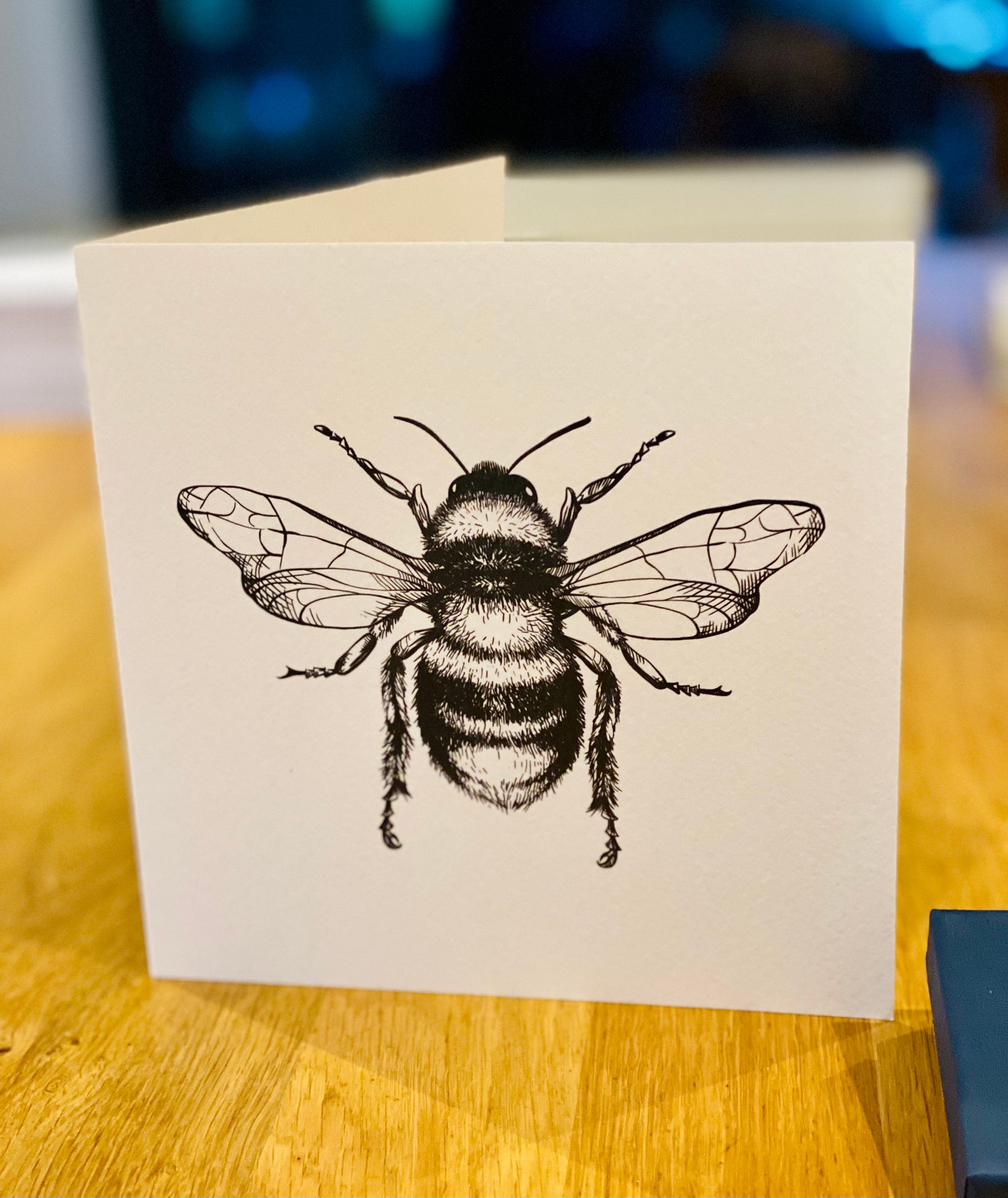 Bee Greeting Card - Blank 15x15cm - Etsy