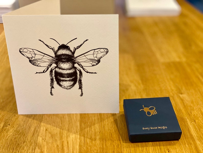 Bee Greeting Card - Blank 15x15cm - Etsy