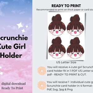 Scrunchie Holder Card Printable, Hang Tag Template, Scrunchies Display ...