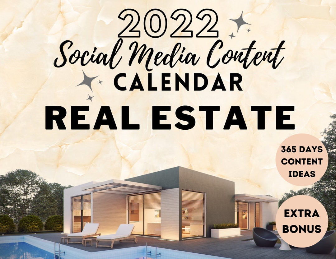 Real Estate Social Media Content Calendar for 2022, 365 Days Real ...