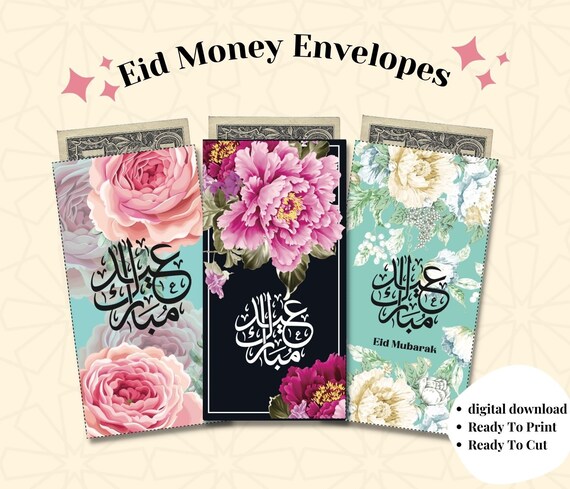 Eid Eidi Eidee Money Envelope Printable Floral Candy Cash | Etsy