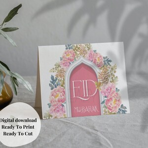 Eid Mubarak Greeting Card Printable, New Eid Card Digital Download ...