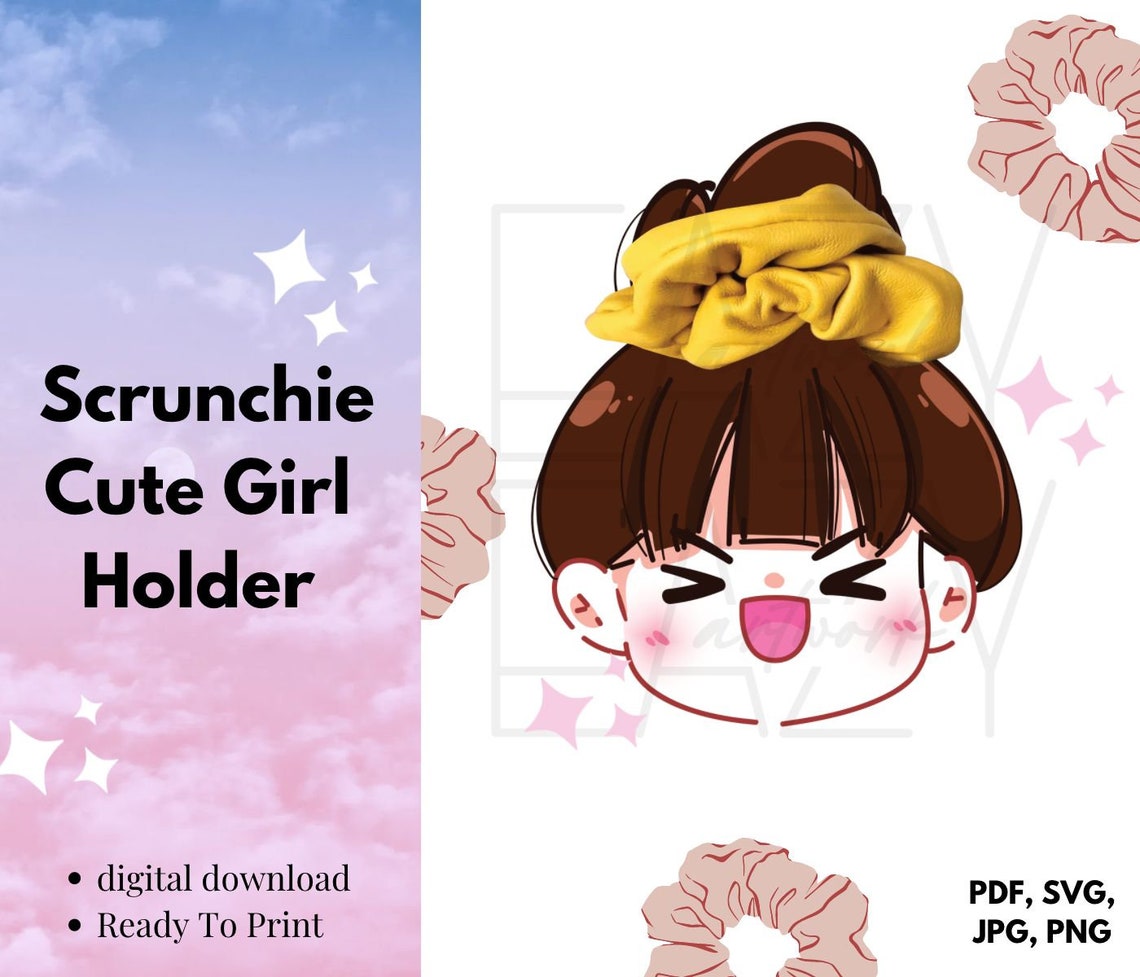 Scrunchie Holder Card Printable, Hang Tag Template, Scrunchies Display ...