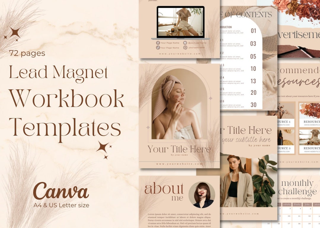 Workbook Template Canva Workbook Worksheets Lead Magnet Etsy UK