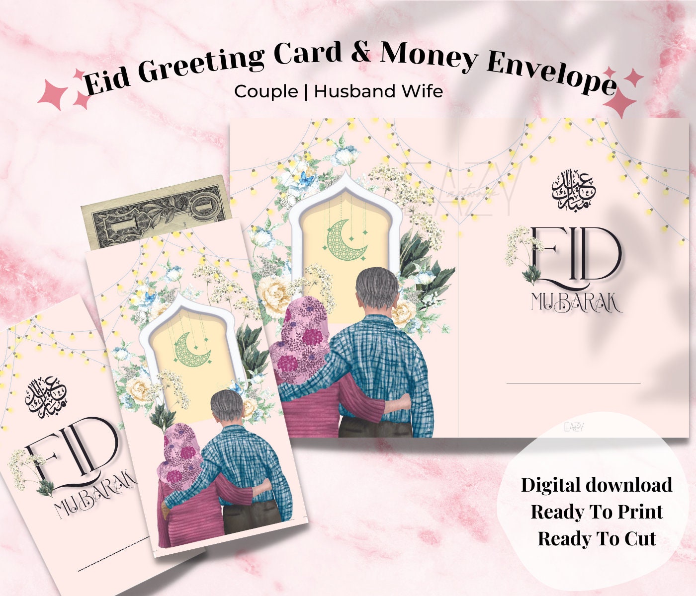 Eid Money Envelope, Eid Greeting Cards, Digital Printable, Muslim ...