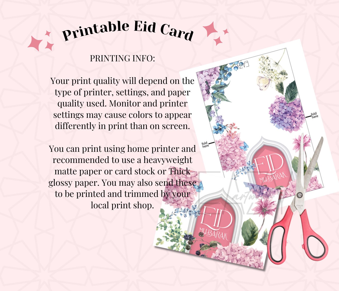 Eid Mubarak Greeting Card Printable, New Eid Card Digital Download ...