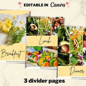 Editable Cook Book Canva Template, Printable Recipe Book for Chef ...