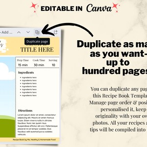 Editable Cook Book Canva Template, Printable Recipe Book for Chef ...