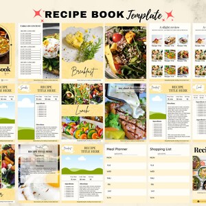 Editable Cook Book Canva Template, Printable Recipe Book for Chef ...