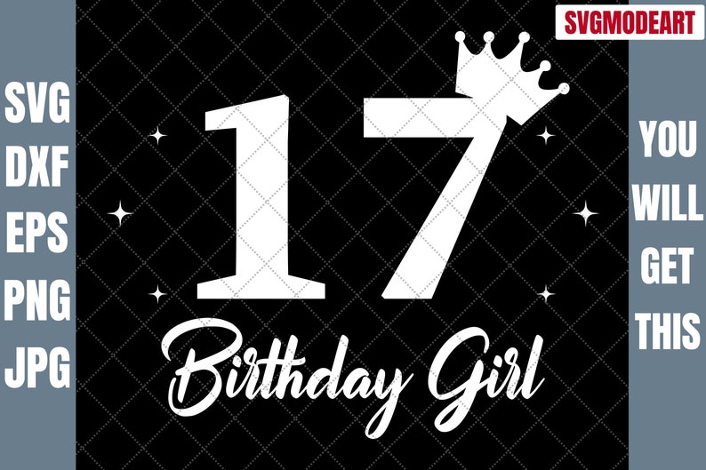 17th Birthday Girl SVG 17th Birthday Svg 17 Birthday Women - Etsy