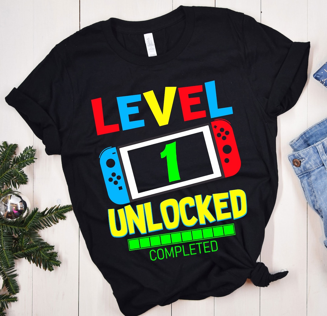 Level 1 Unlocked Birthday SVG, 1st Birthday Boy Gamer Svg, 1st Birthday ...