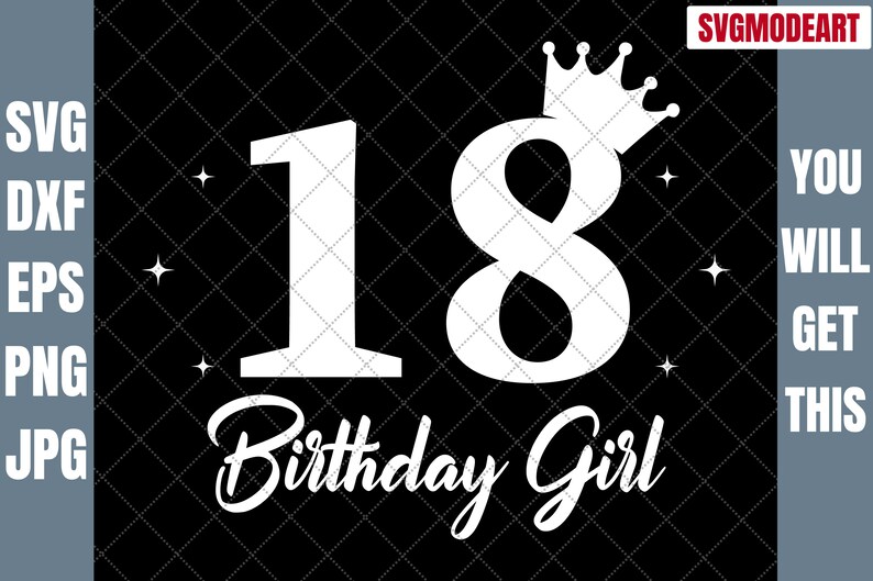 18th Birthday Girl SVG 18th Birthday Svg 18 Birthday Women - Etsy
