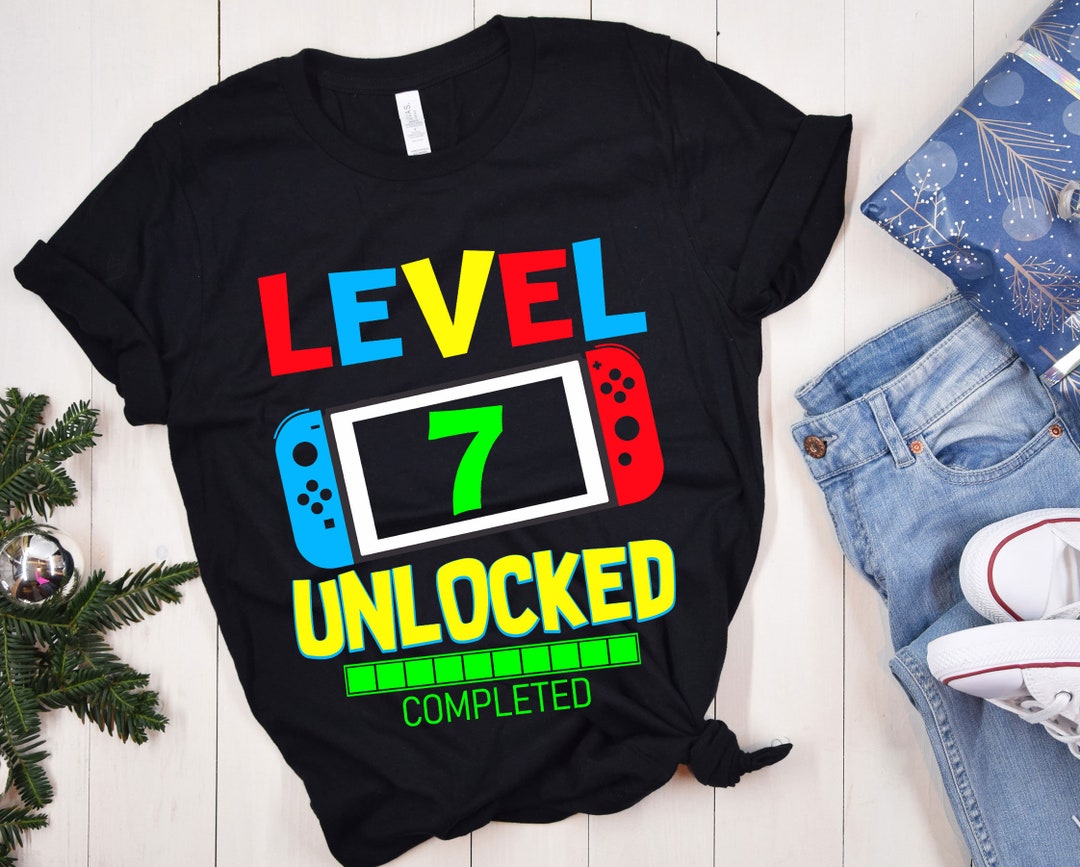 Level 7 Unlocked Birthday SVG, 7th Birthday Boy Gamer Svg, 7th Birthday ...