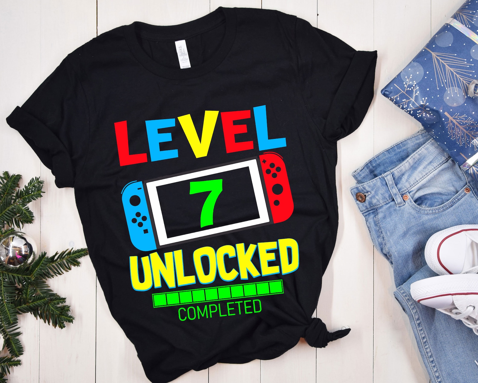 Level 7 Unlocked Birthday SVG 7th Birthday Boy Gamer Svg 7th | Etsy