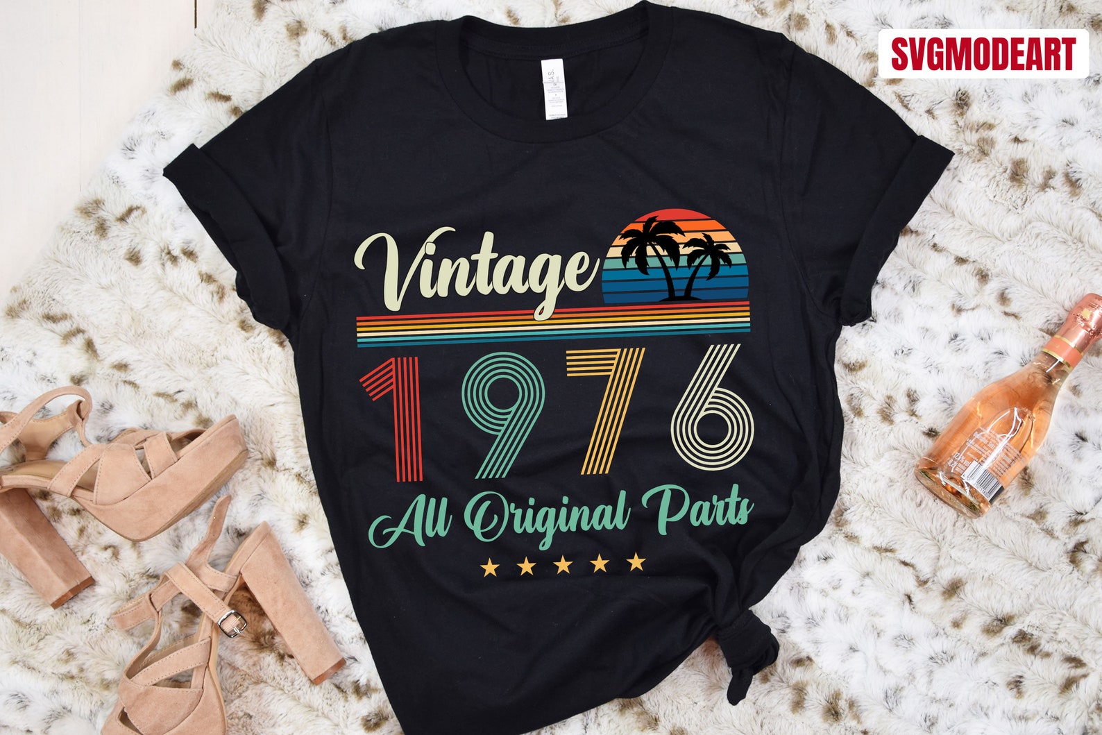 Vintage 1976 Birthday SVG, 46th Birthday, All Original Parts (cut File ...