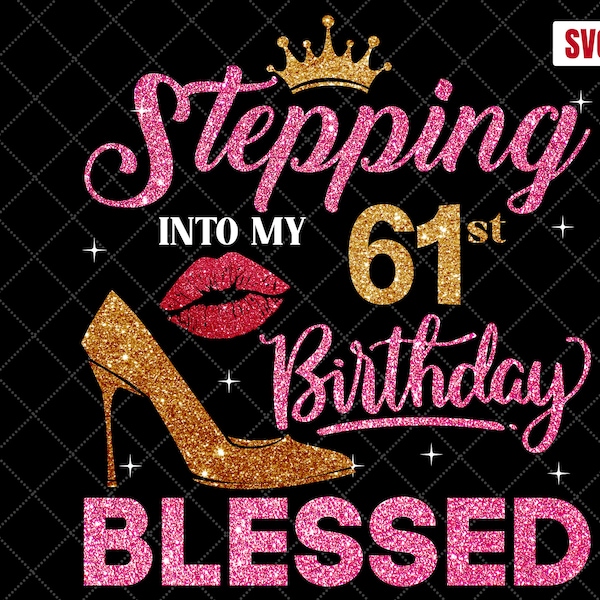 Happy 61st Birthday Svg - Etsy Australia