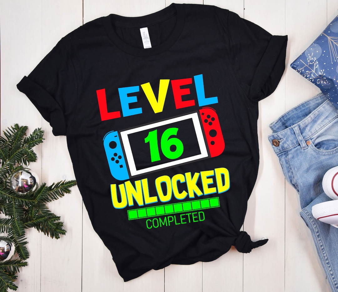 Level 16 Unlocked Birthday SVG, 16th Birthday Boy Gamer Svg, 16th ...