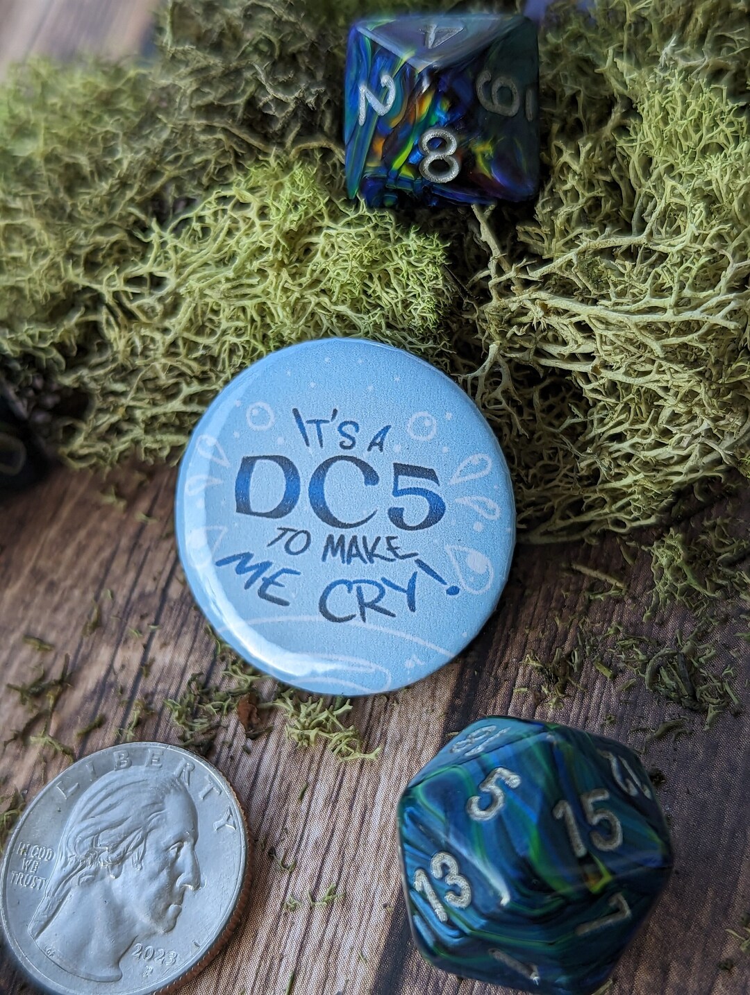 It's A DC 5 to Make Me Cry Ll Dnd Funny Button 1" - Etsy